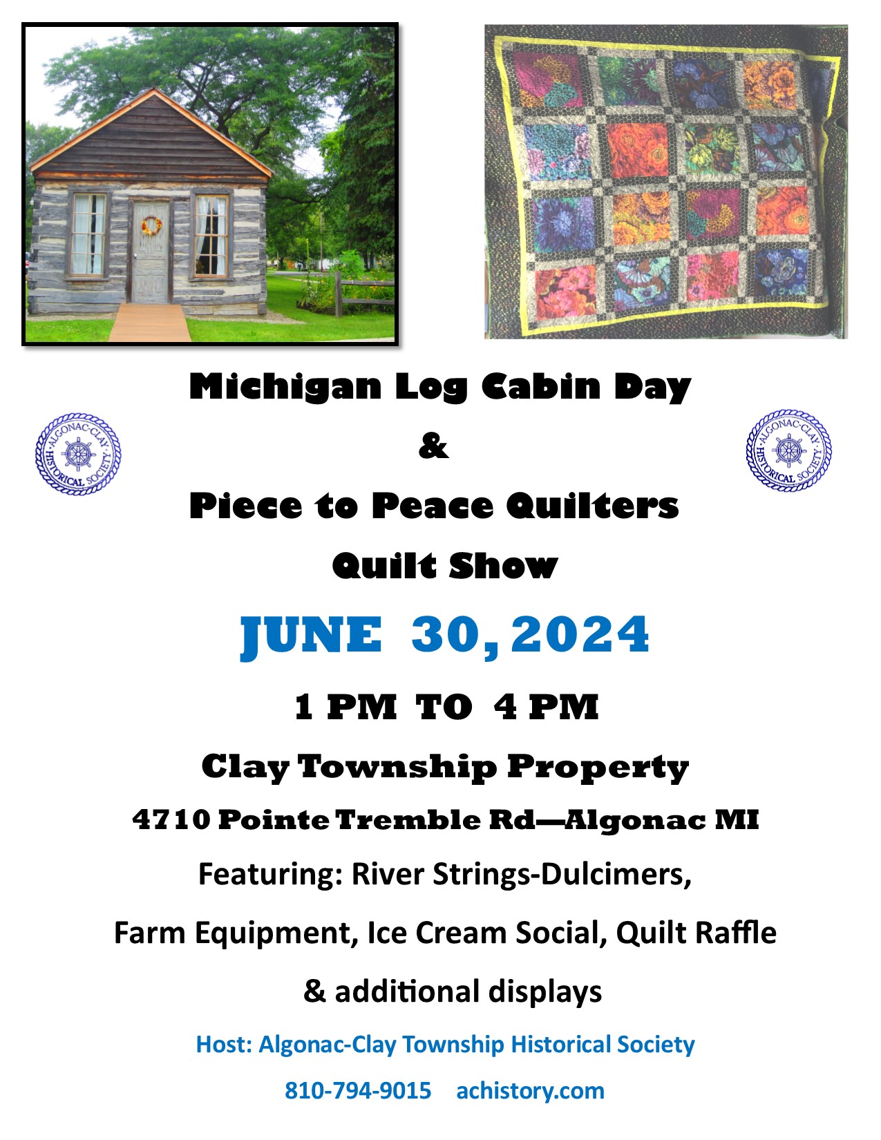 Log Cabin Day event set for June 30 in Clay Township