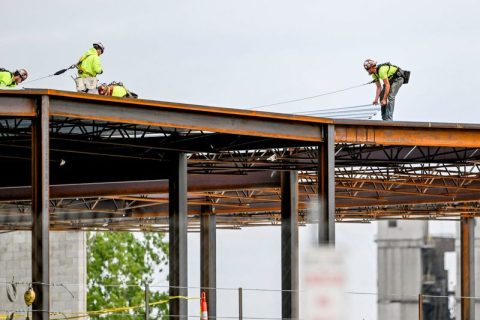 Aerial video shows progress on $175 million Lansing public safety complex